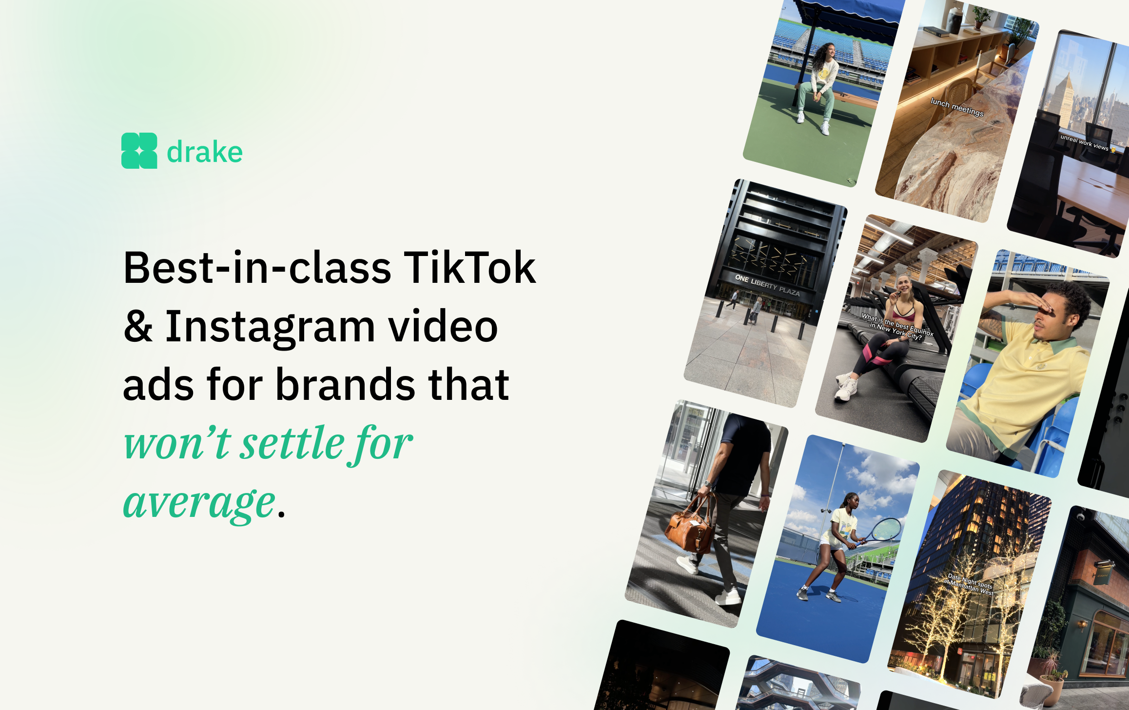 Drake | Social-first video agency for Tiktok & Instagram